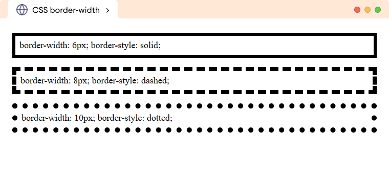 CSS Border width Property With Examples 